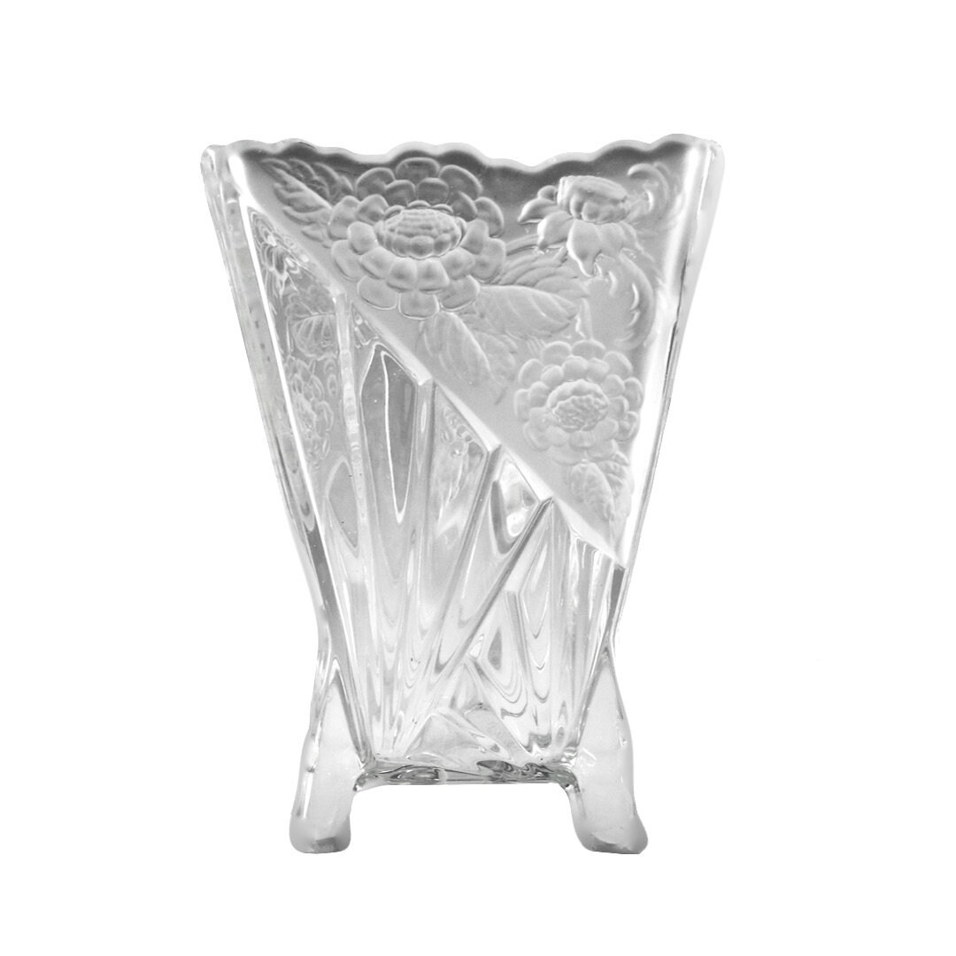 Sowerby Art Deco 1930's Clear Glass 'daisy' Vase - Etsy