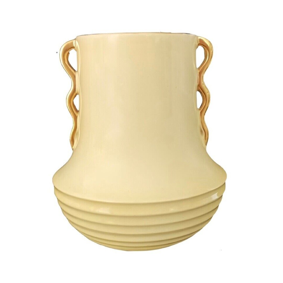 Art Deco Carlton Ware Stylish Yellow Vase With Gilt Highlights 1930s - Etsy