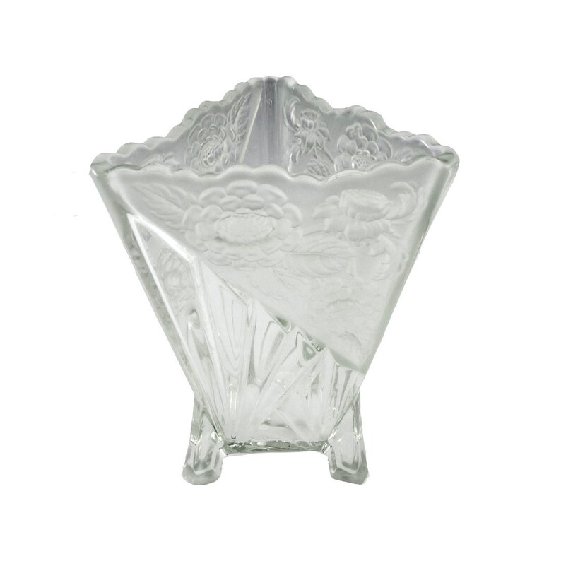 Sowerby Art Deco 1930's Clear Glass 'daisy' Vase - Etsy