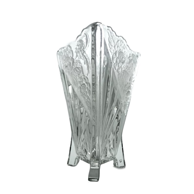 Sowerby Art Deco 1930's Clear Glass 'daisy' Vase - Etsy