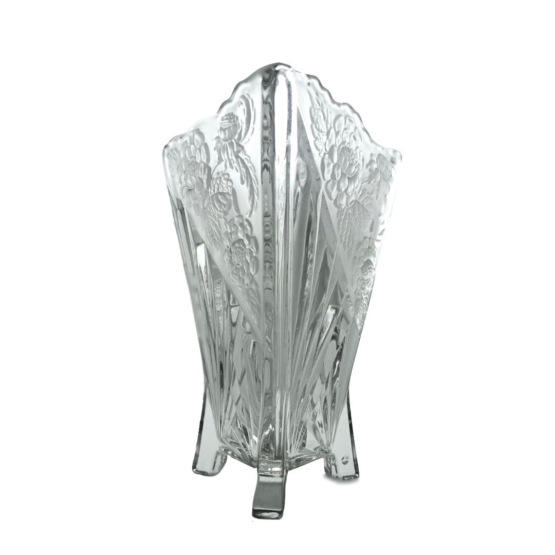 Sowerby Art Deco 1930's Clear Glass 'daisy' Vase - Etsy