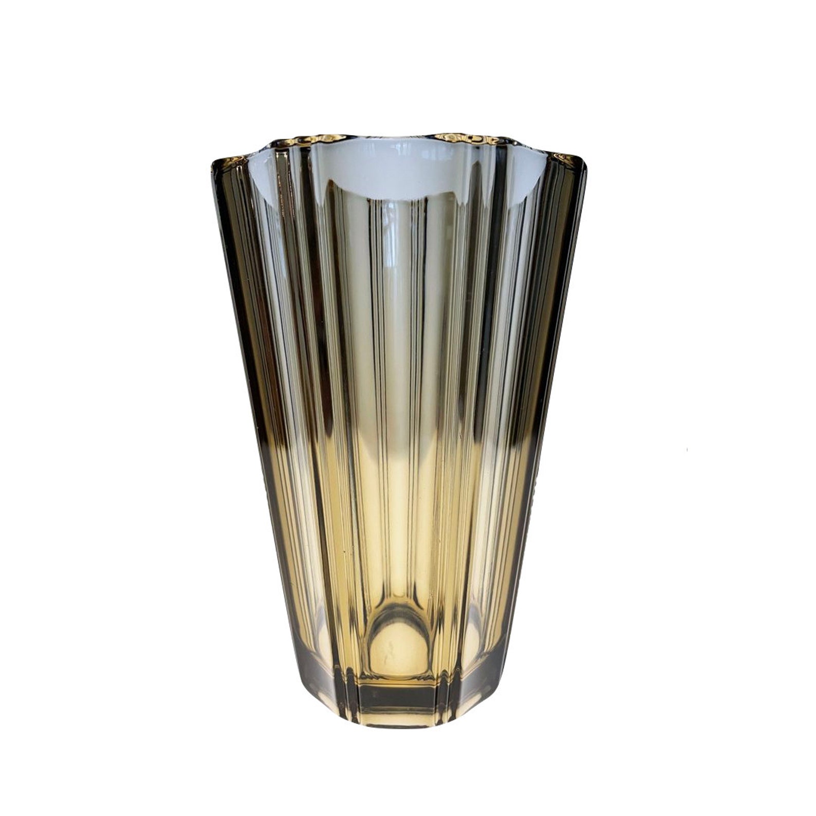 French Art Deco Luminarc Smoky Quartz Glass Vase. - Etsy