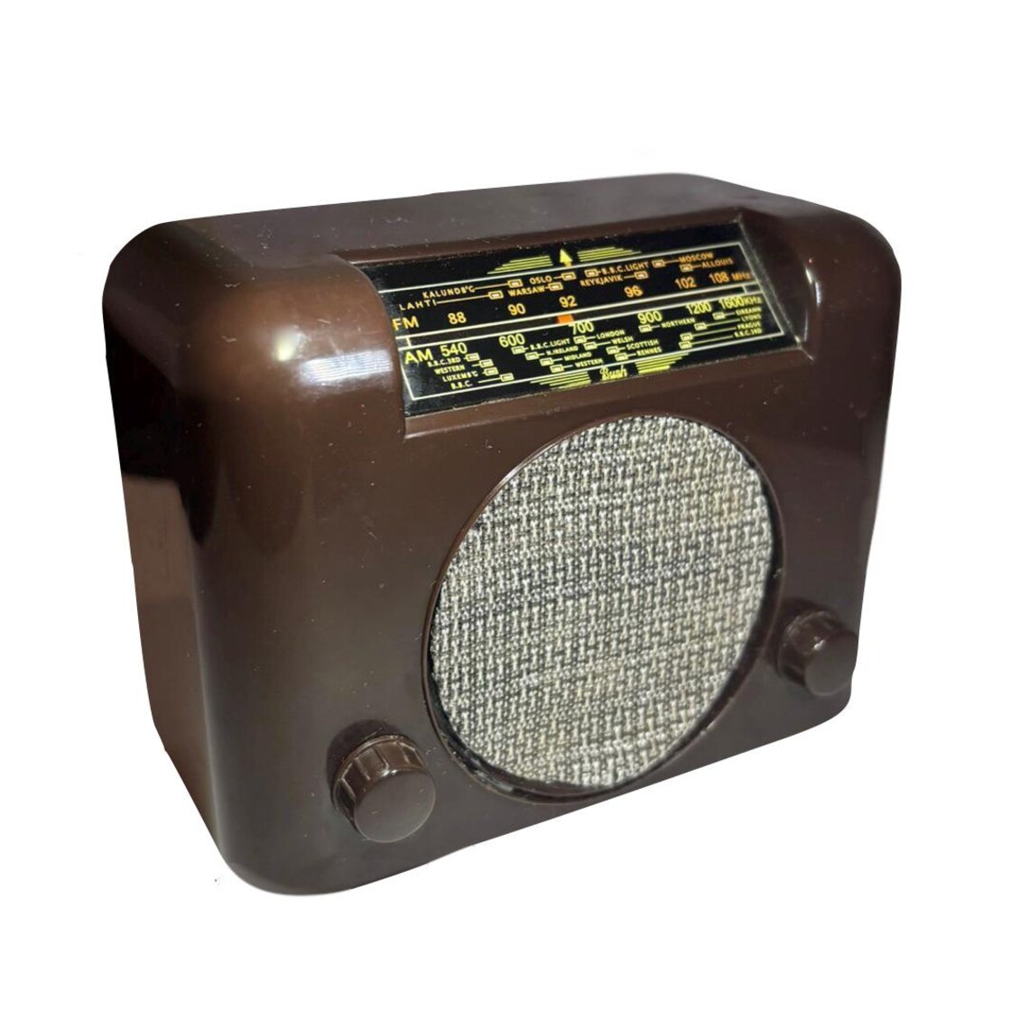 Vintage Art Deco Miniature AM FM Transistor Radio Model Bush DAC 90A ...