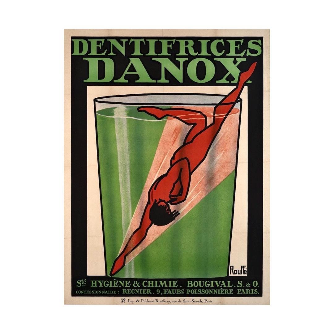 Original French Art Deco Poster “dentifrices Danox” by Rouffé ...