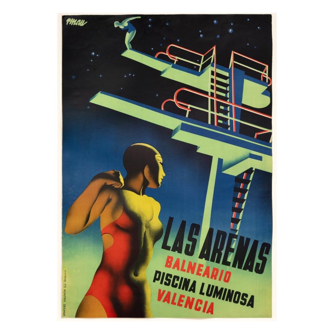 Vintage Spanish Art Deco Advertisement Poster C1932 - Etsy