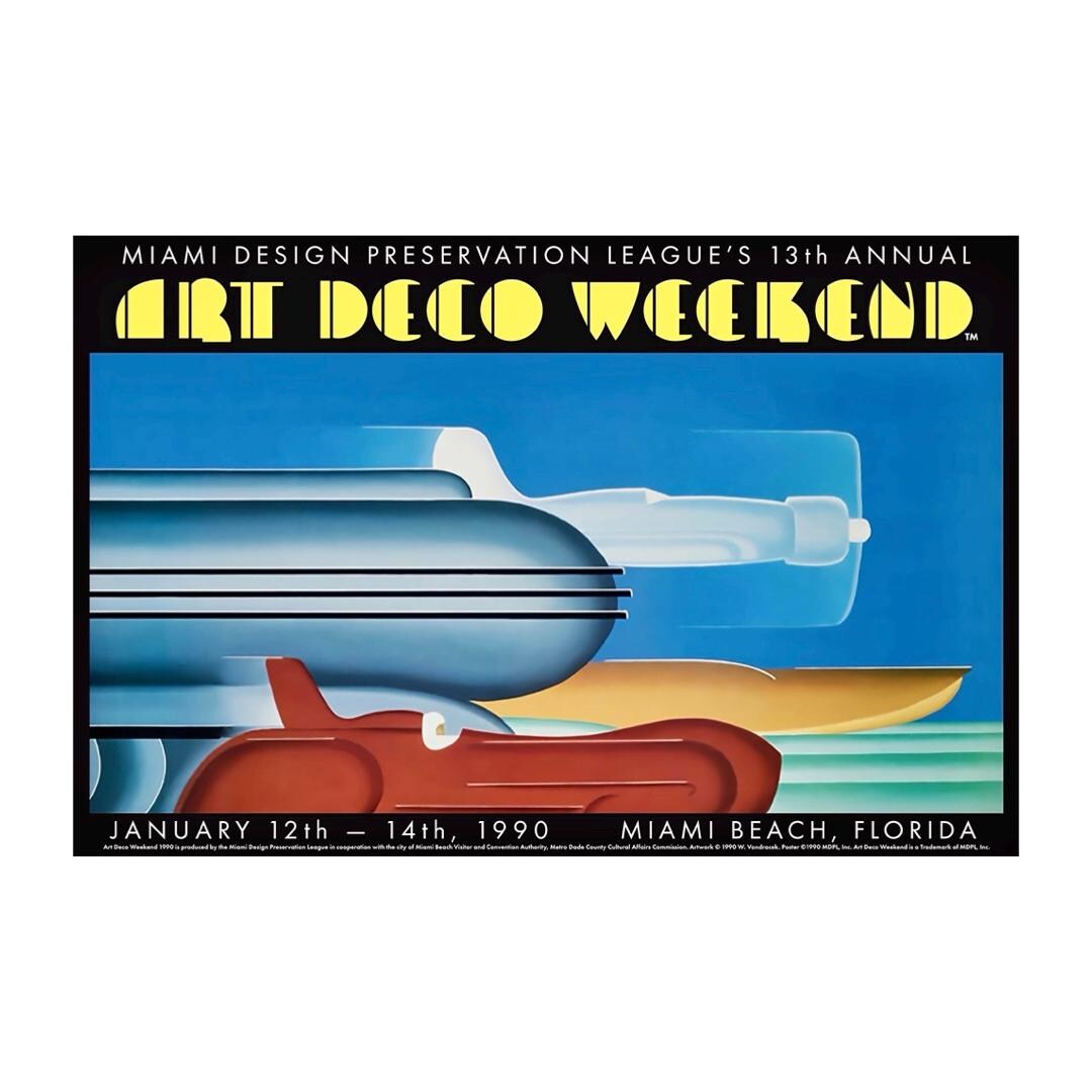 Vintage Advertisement Poster for "13th Annual Art Deco Weekend" Miami ...