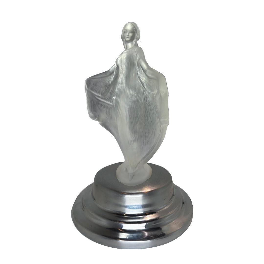 Small French Art Deco Frosted Glass Lady Lamp on Chrome Base C1930. - Etsy