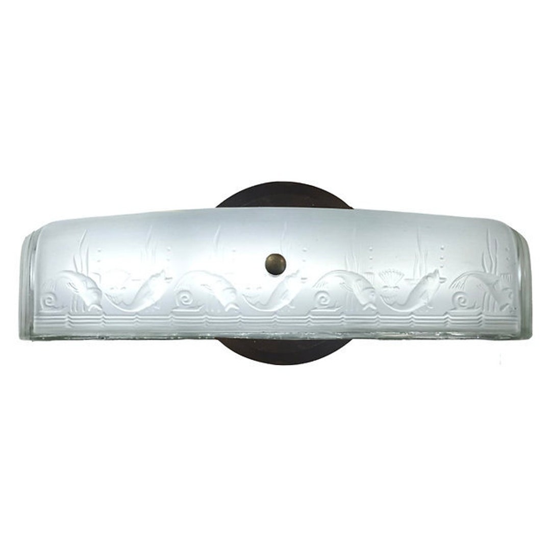 Antique Marine Life Art Deco Vanity Glass Shade. Circa Late 1920s - Etsy
