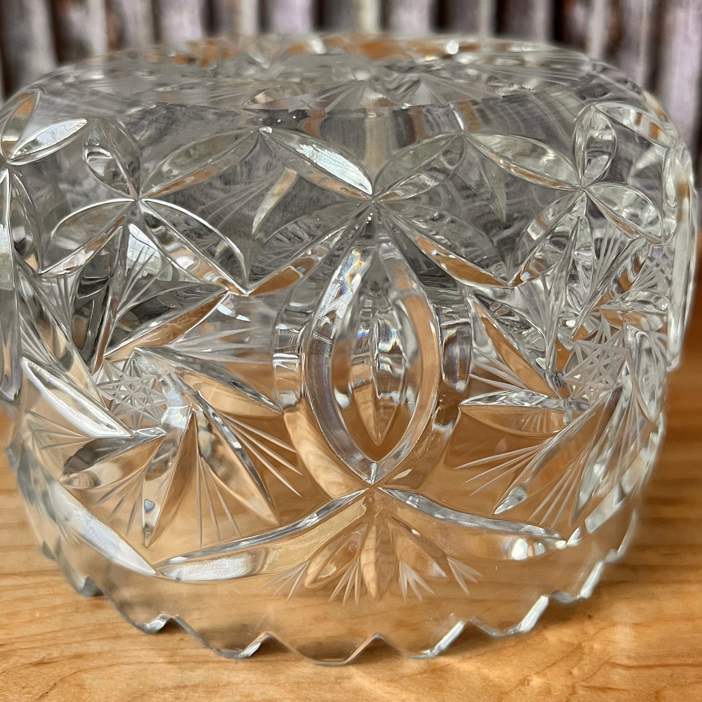 Bohemian Czech Pinwheel Pattern Saw Tooth Rim Lead Crystal - Etsy