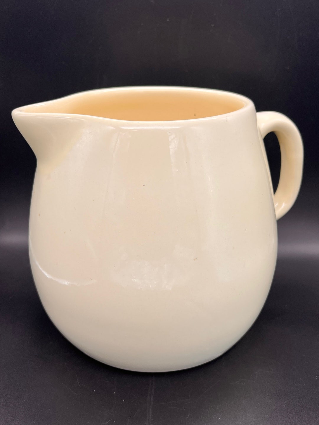 Vintage Pale Yellow Fat Ceramic Pitcher / 12 Cups / 96 Oz - Etsy