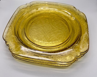 Yellow Glass Plates | Etsy