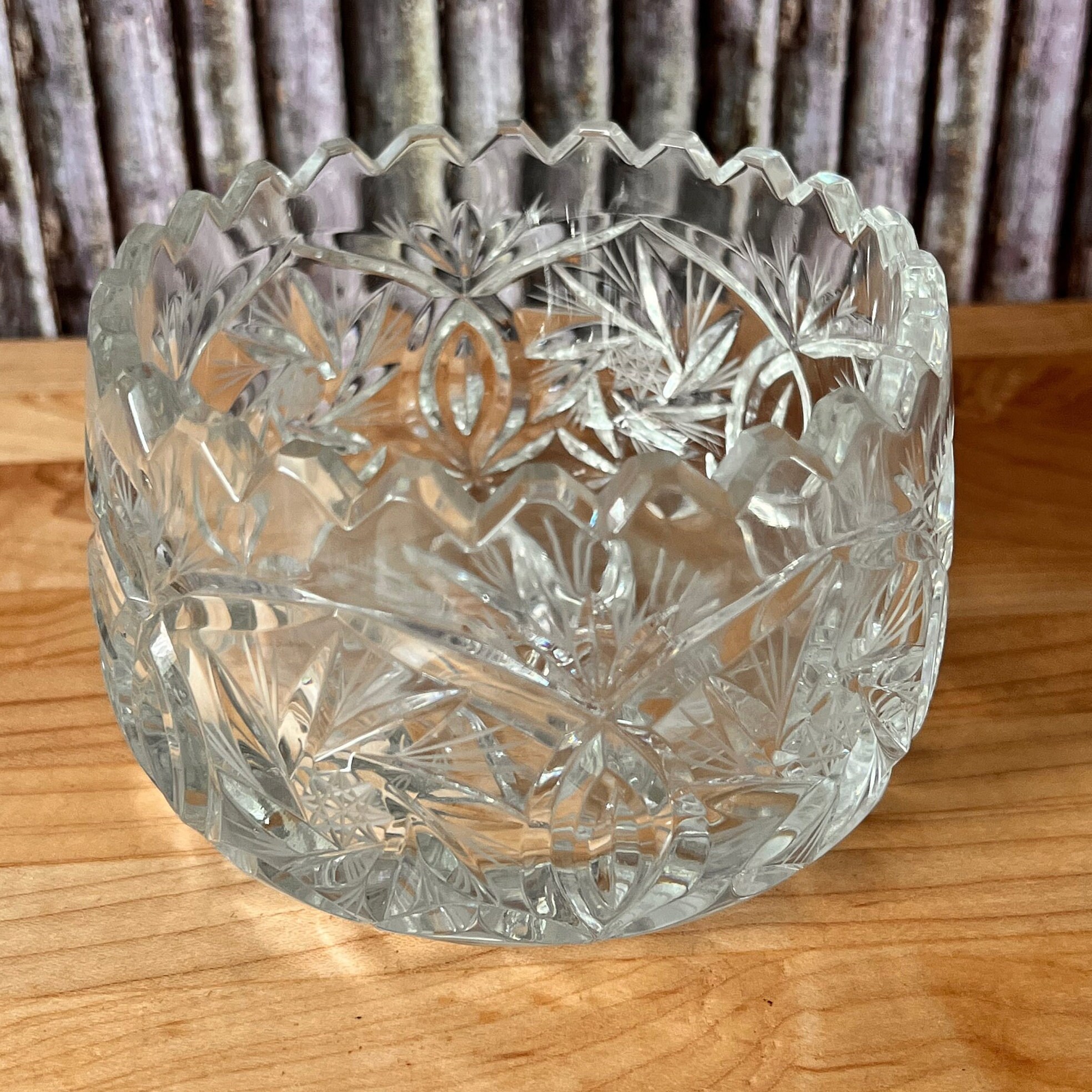 Bohemian Czech Pinwheel Pattern Saw Tooth Rim Lead Crystal - Etsy