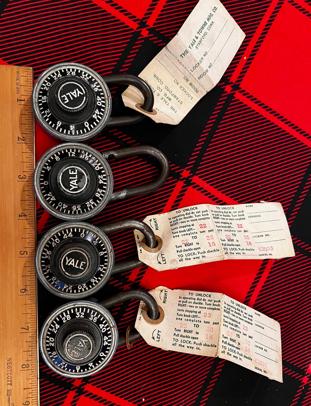 Vintage Yale Combination Padlocks With Original Tags - Lot of 4 - Etsy
