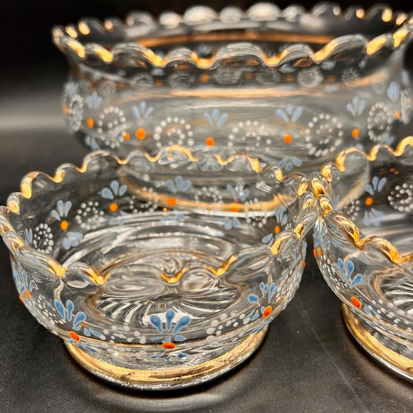 Glass Bowl Gold Rim - Etsy