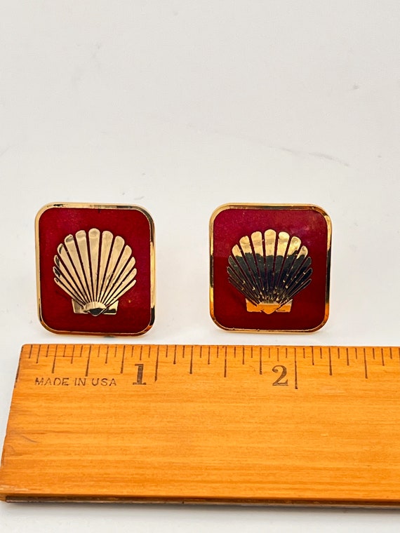 Vintage enamel cufflinks red - Gem