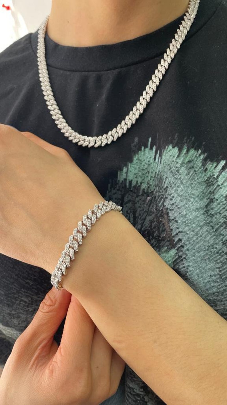 Final Sale 8mm Monaco Cuban Link Chain in 925 Sterling Silver - Etsy