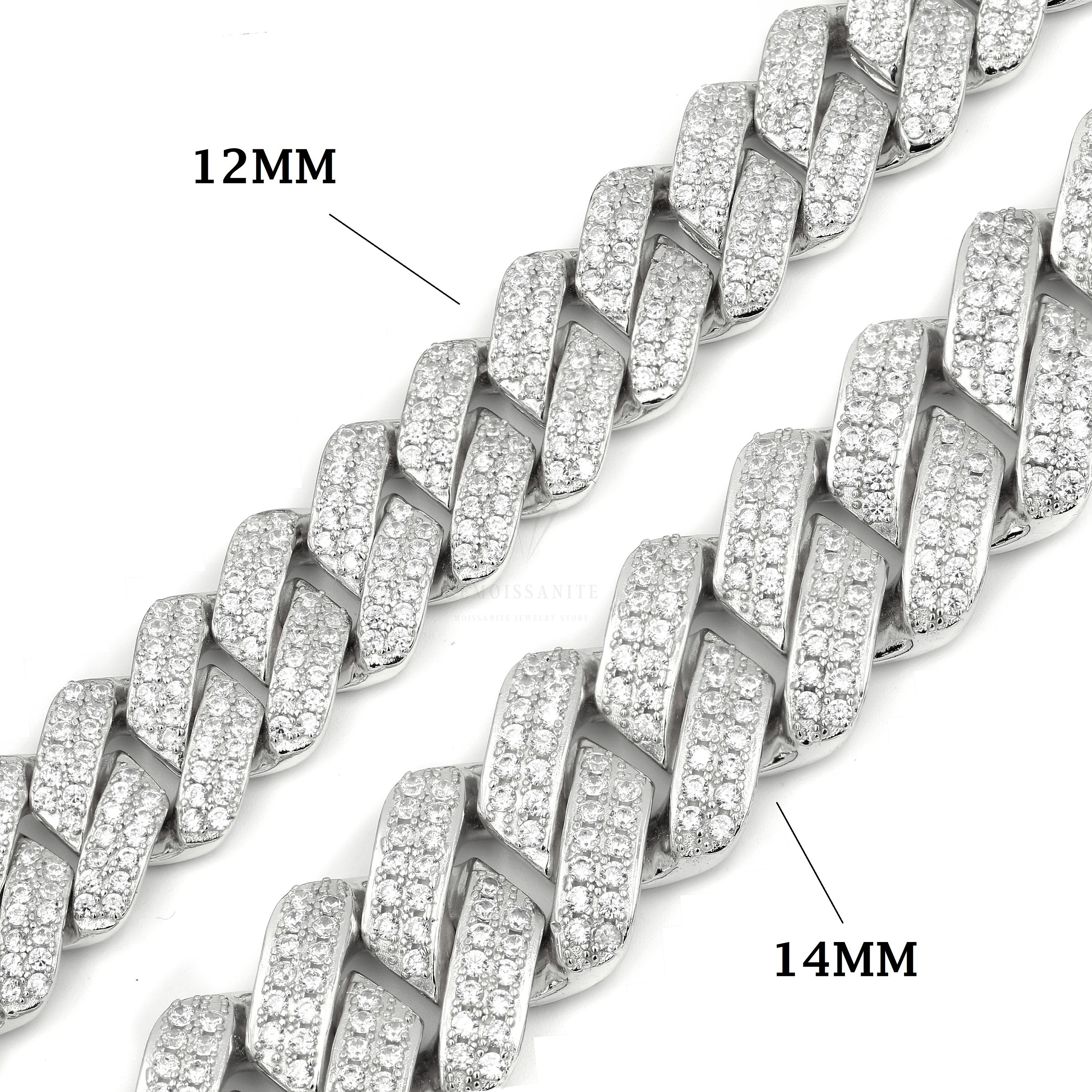 Final Sale 14mm Monaco Cuban Link Chain in 925 Sterling Silver - Etsy