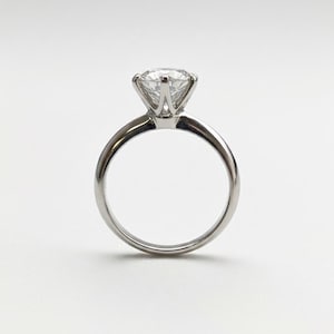 Buy 14K Gold 6 Prong Solitaire Engagement Ring, D Color Moissanite or ...