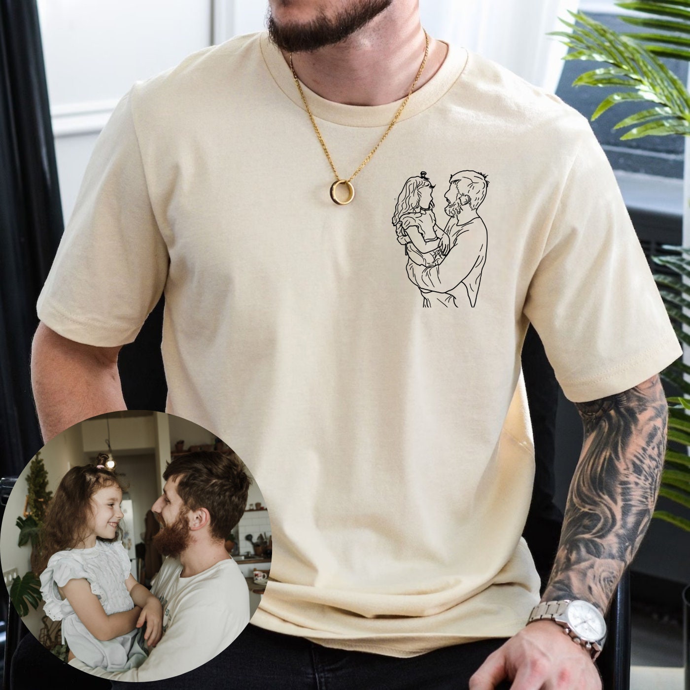 Custom Portrait Print Photo Sweatshirt, Outline Photo Sweatshirt ...