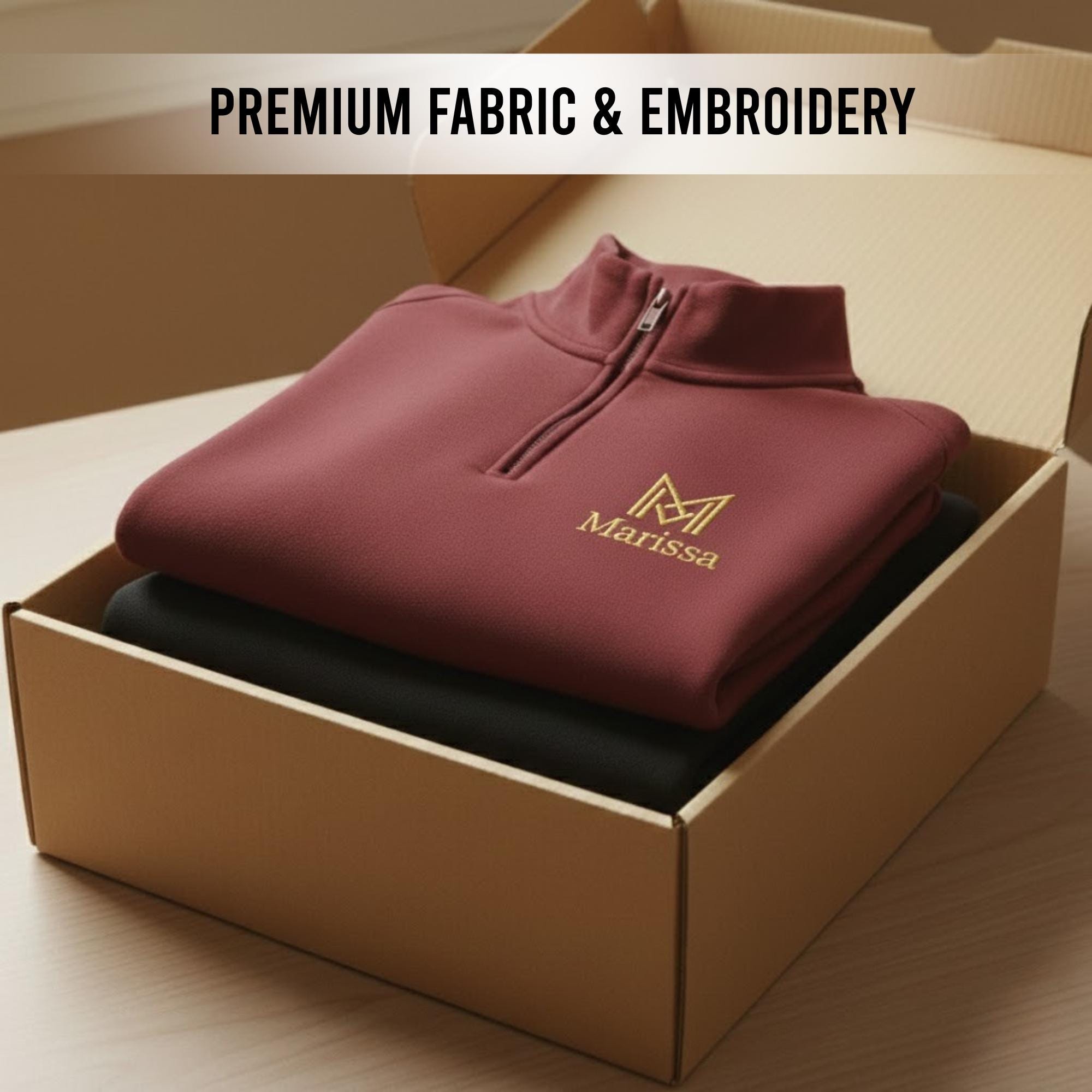 Custom Embroidered Quarter Zip Sweatshirt, Personalized Team Apparel ...