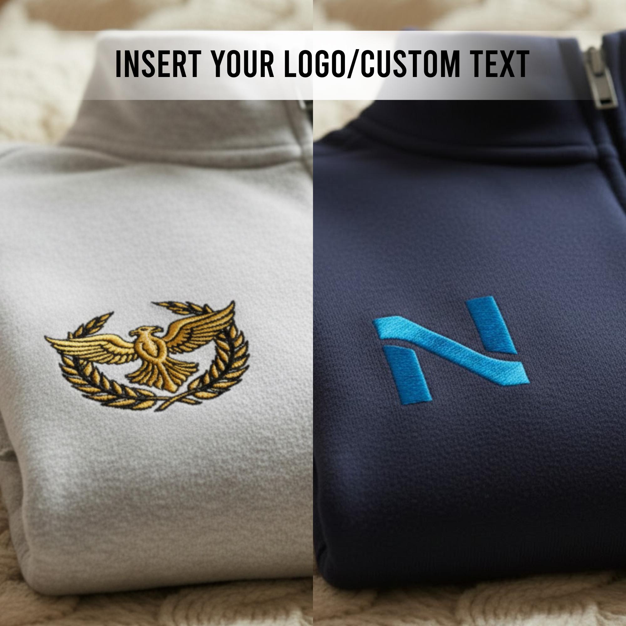 Custom Embroidered Quarter Zip Sweatshirt, Personalized Team Apparel ...