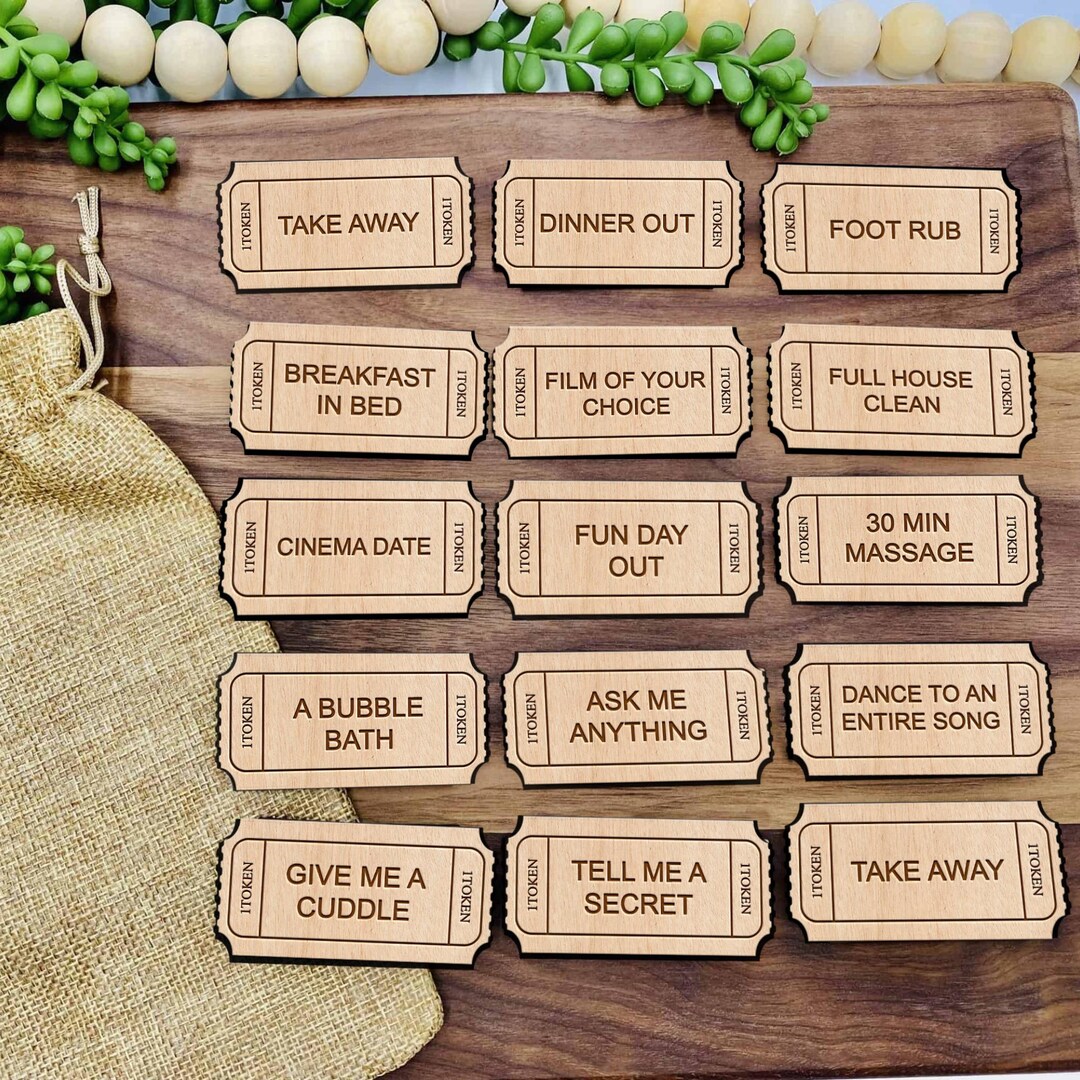 Personalized Ticket Tag Token, Valentine's Day Tokens, Anniversary Idea ...