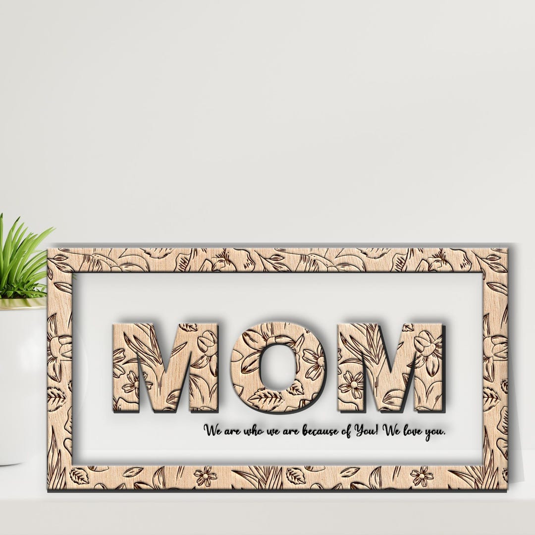 Custom Mom Flower Sign, Mom Birthday Gift, Mom Sign, Gift for Mom ...