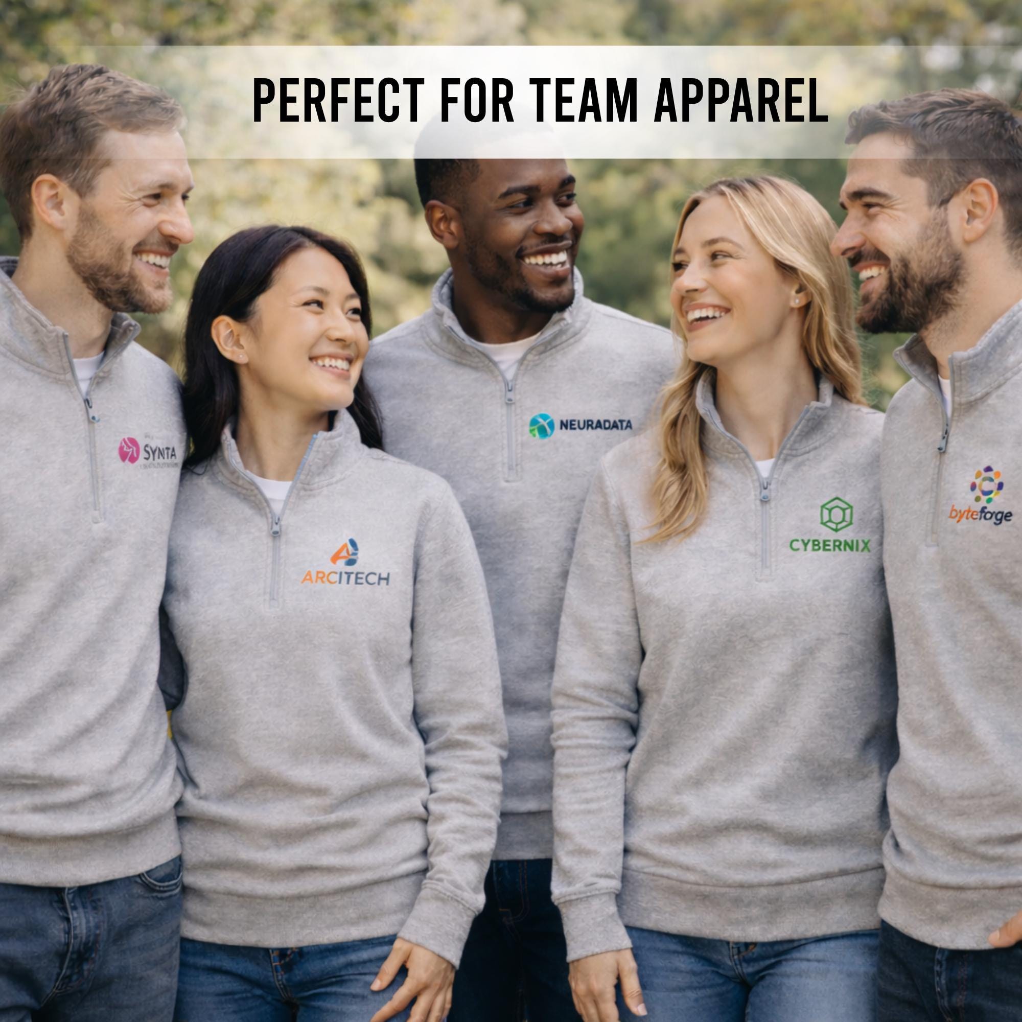 Custom Embroidered Quarter Zip Sweatshirt, Personalized Team Apparel ...