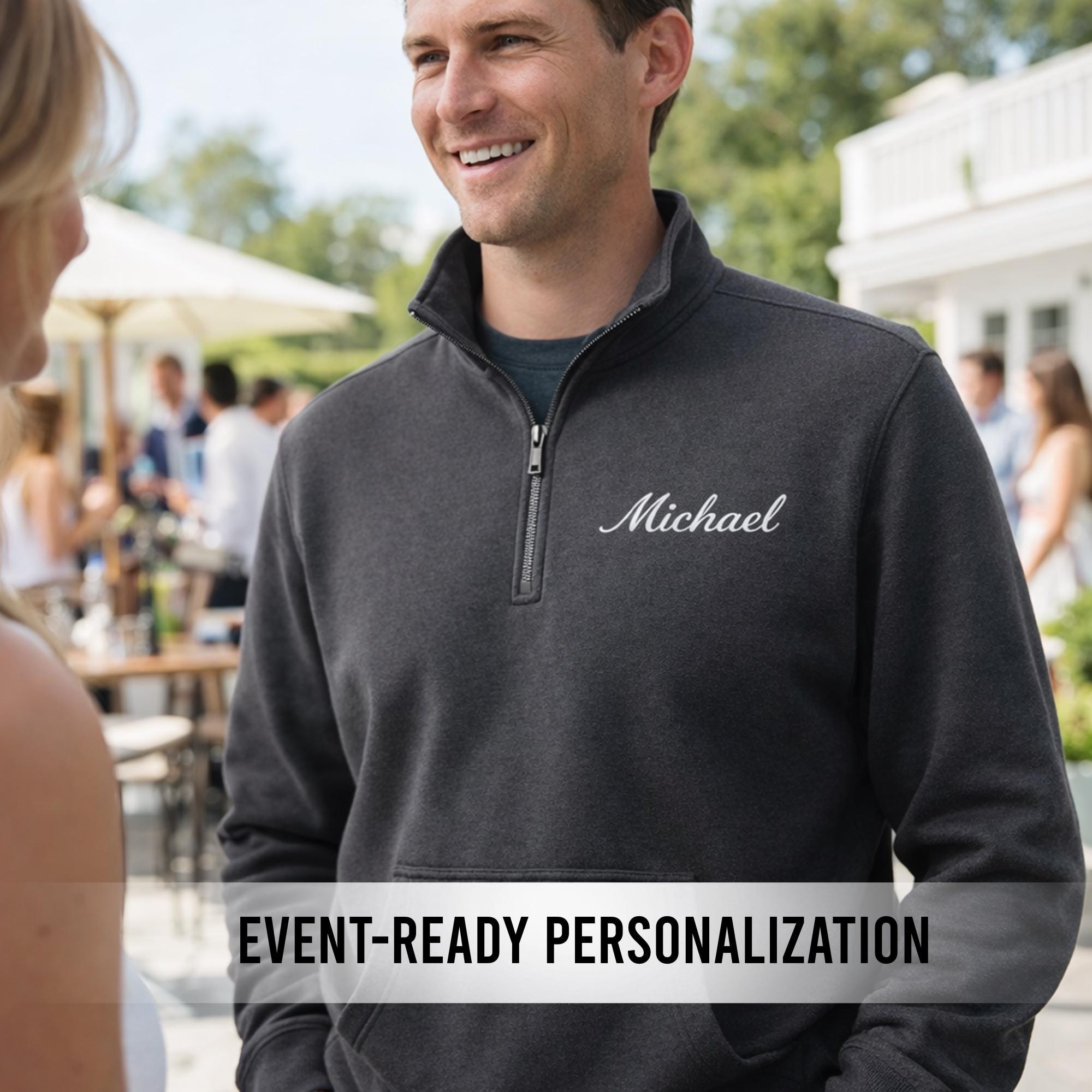 Custom Embroidered Quarter Zip Sweatshirt, Personalized Team Apparel ...