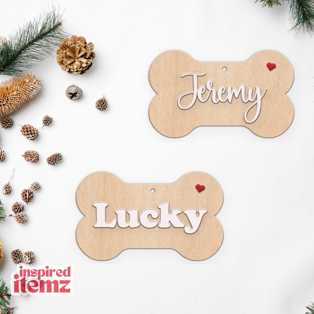 Personalized Wooden Dog Name Tag, Custom Wooden Dog Name Tag, Animal ...