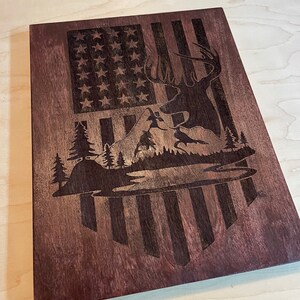 Laser Engraved Wood, Hunting Pictures, USA Flag, Engraved Pictures ...
