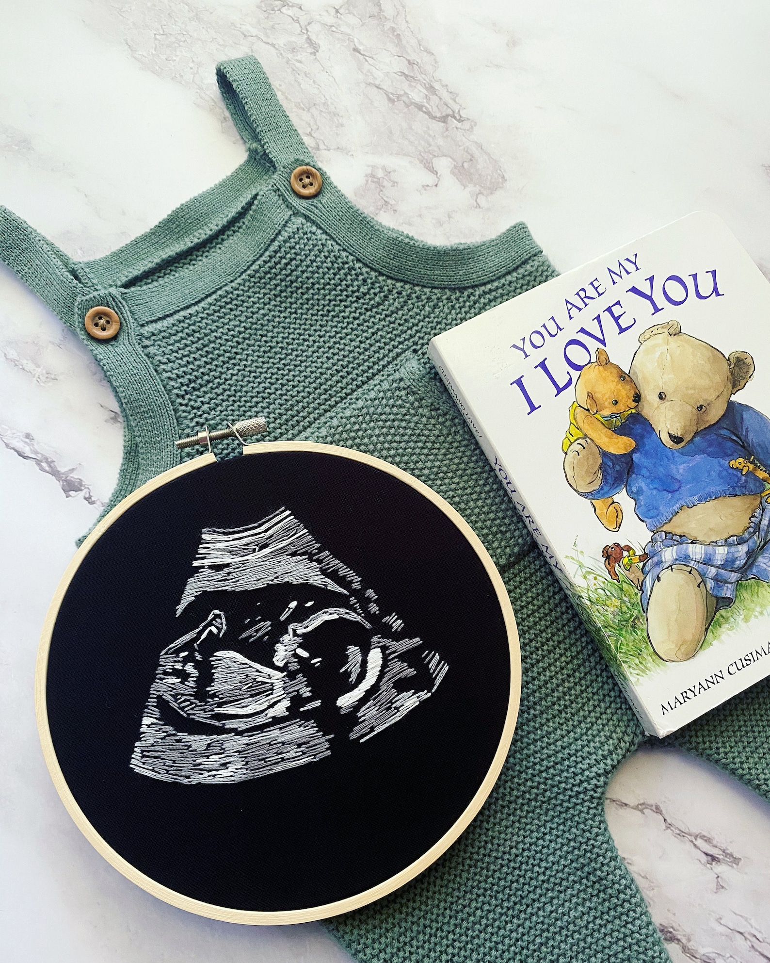 Custom Ultrasound Embroidery Baby Shower Gifts Baby Scan Art Sonogram ...