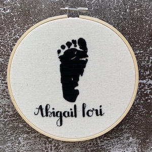 Custom Embroidered Baby Footprints: Newborn Keepsake Gift - Etsy