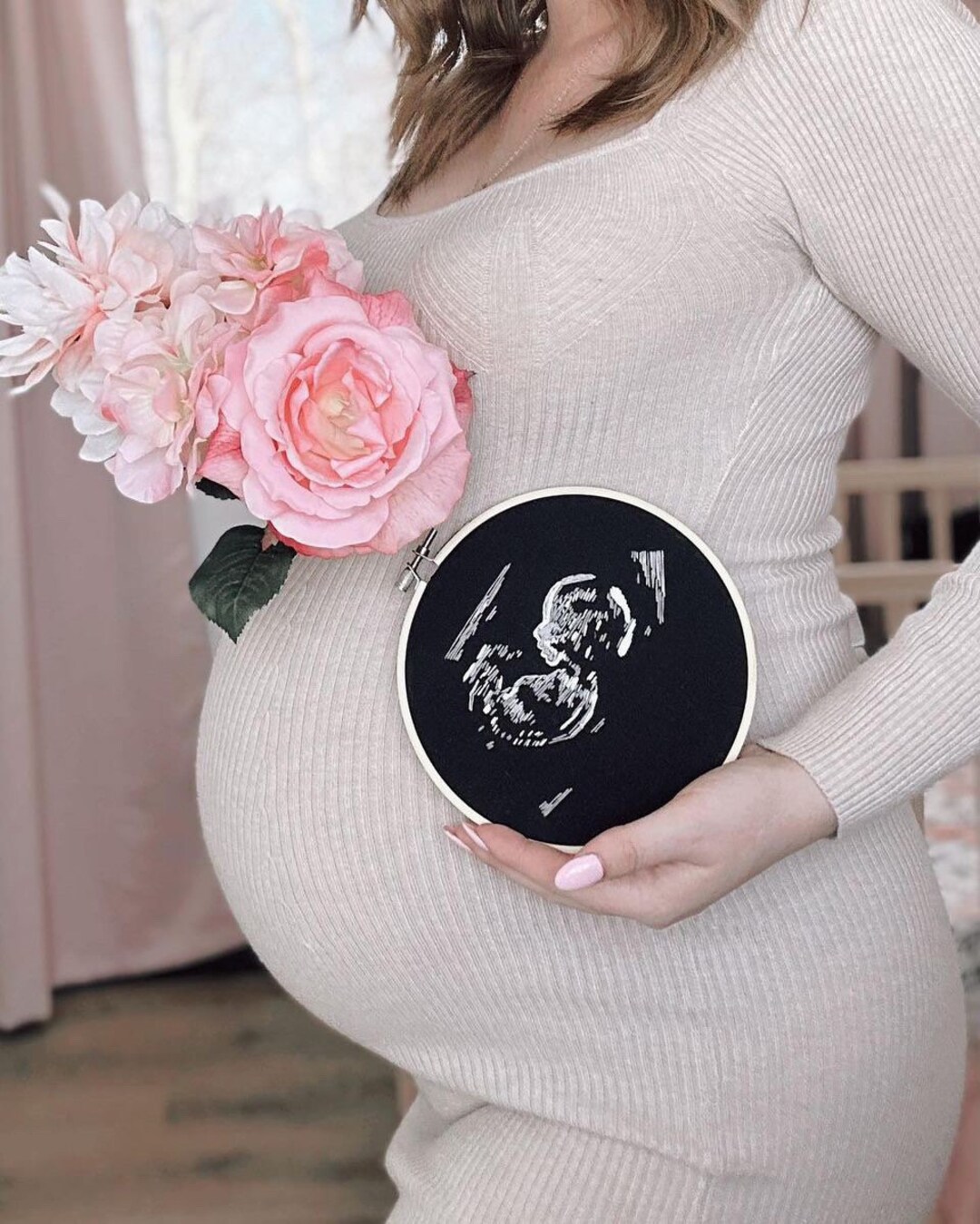 Custom Ultrasound Embroidery | Baby Shower Gifts | Baby Scan Art ...