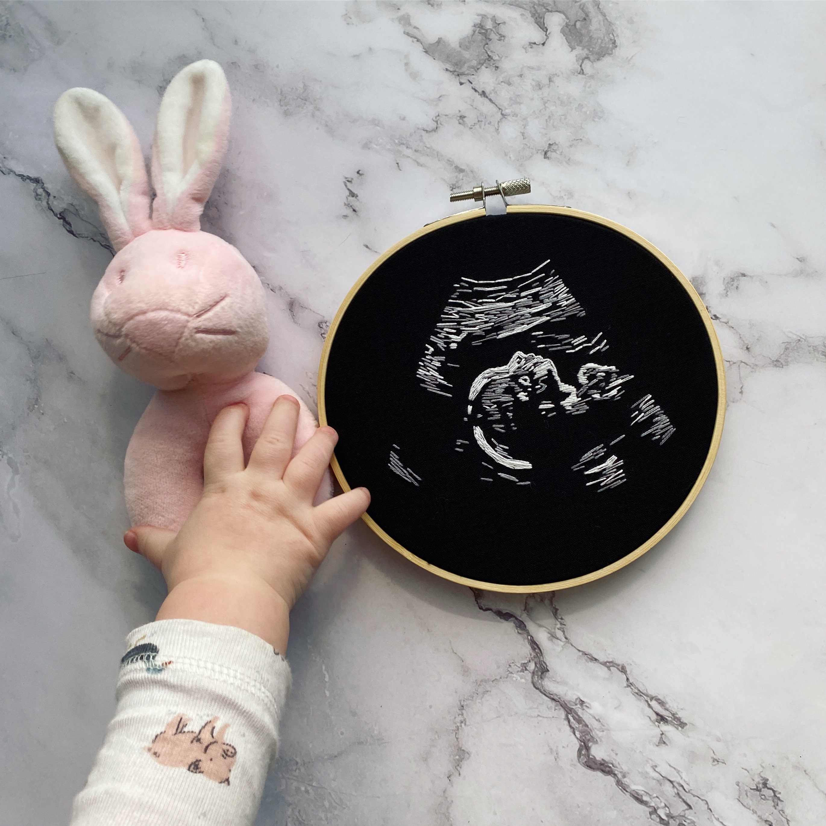 Custom Ultrasound Embroidery Hoop | Baby Scan Keepsake - Etsy