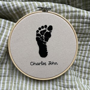 Custom Embroidered Baby Footprints: Newborn Keepsake Gift - Etsy