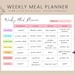 Weekly Meal Planner, Printable PDF, A4 Size, Letter Size (8.5 X 11 ...