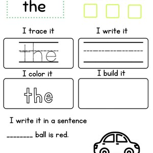 Sight Words Practice Workbook for Early Readers Printable Activities ...
