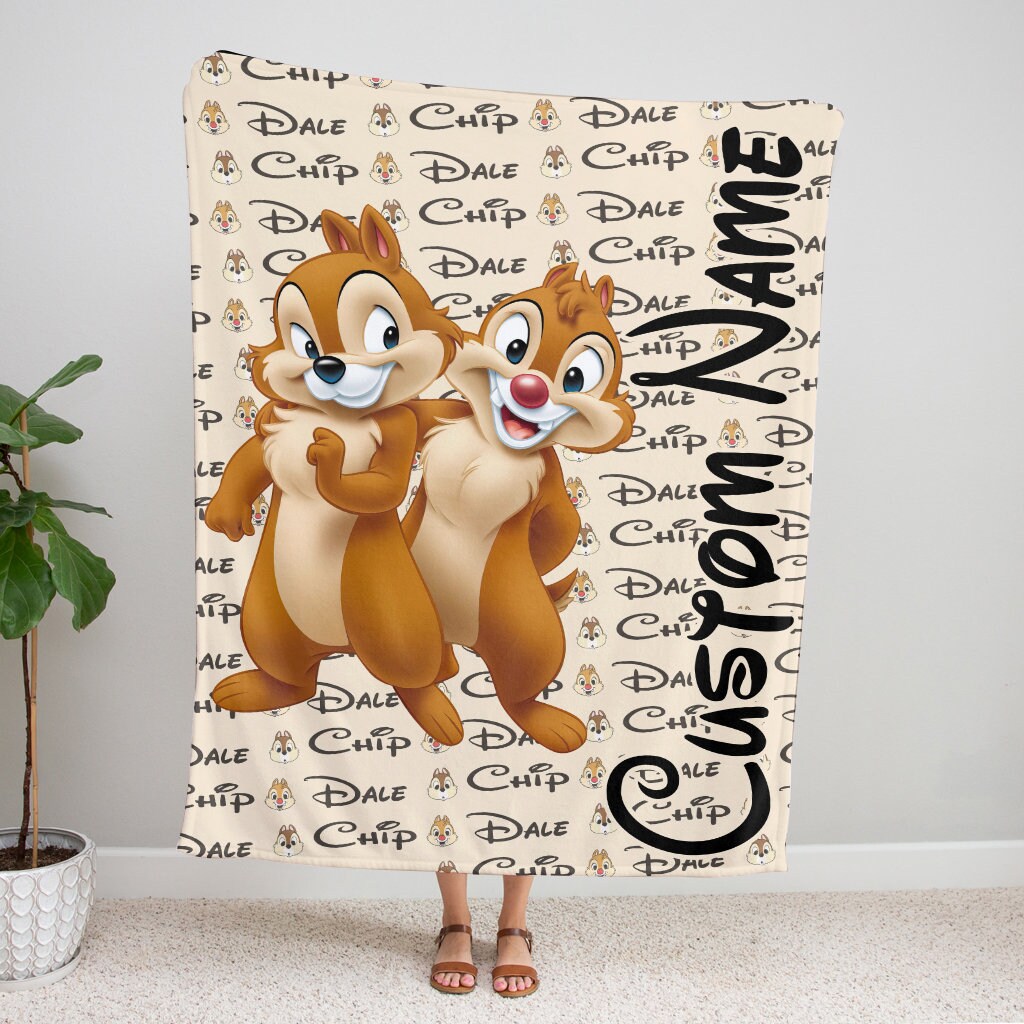 Custom Name Chip N' Dale Blanket, Chip and Dale Sherpa Blanket, Baby ...