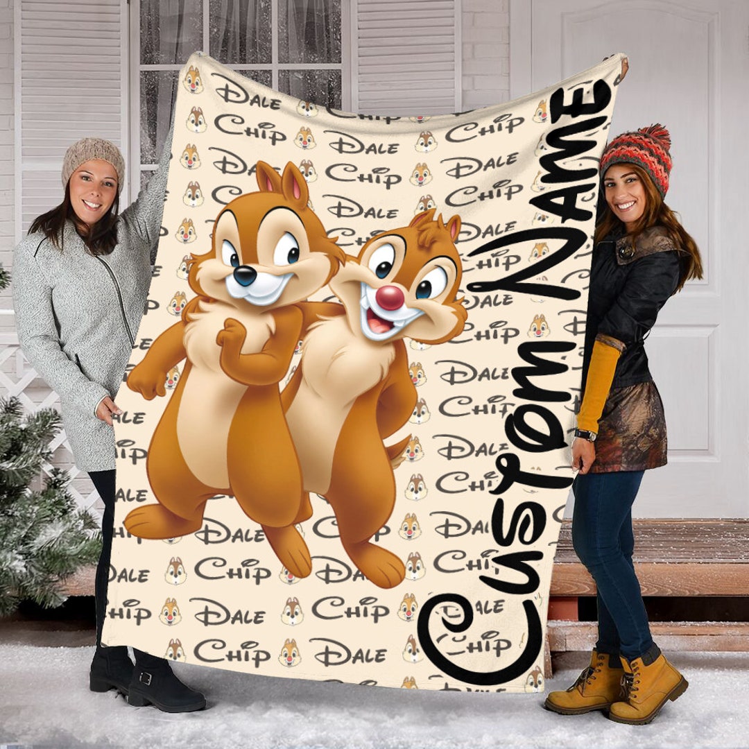 Custom Name Chip N' Dale Blanket, Chip and Dale Sherpa Blanket, Baby Name Blanket, Baby Blanket ...