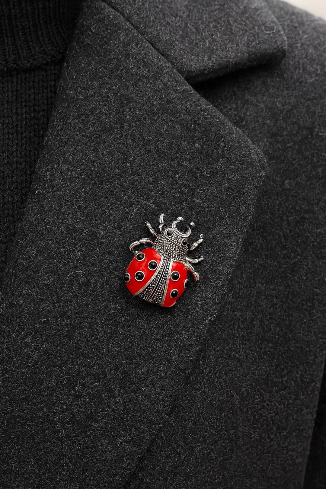 Ladybug Enamel Pin: Vintage Style Red Bug Brooch, Funny Badge Reel - Etsy