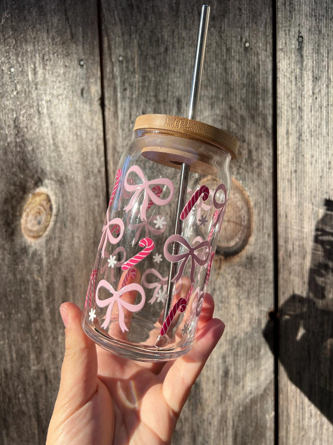 Candy Cane Cup, Bow Cup, Coquette Cup, Coffee Cup, Coffee Glass, Beer ...