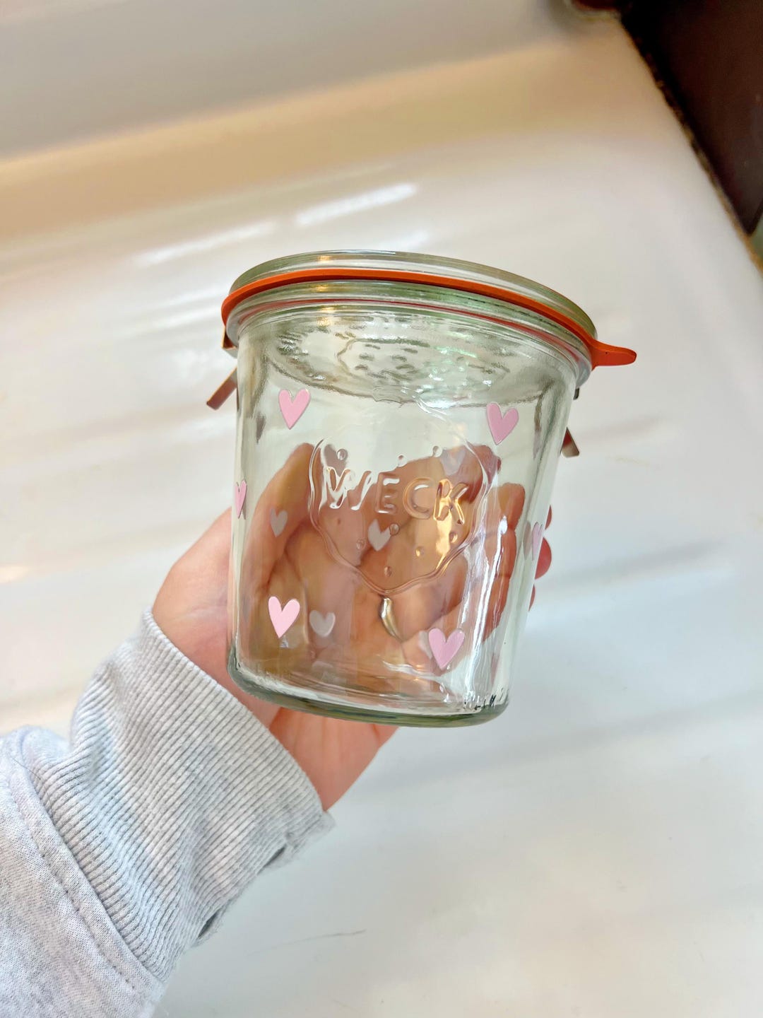 Weck Jar, Cute Coffee Glass, Canning Jar, Iced Coffee Glass, Heart ...