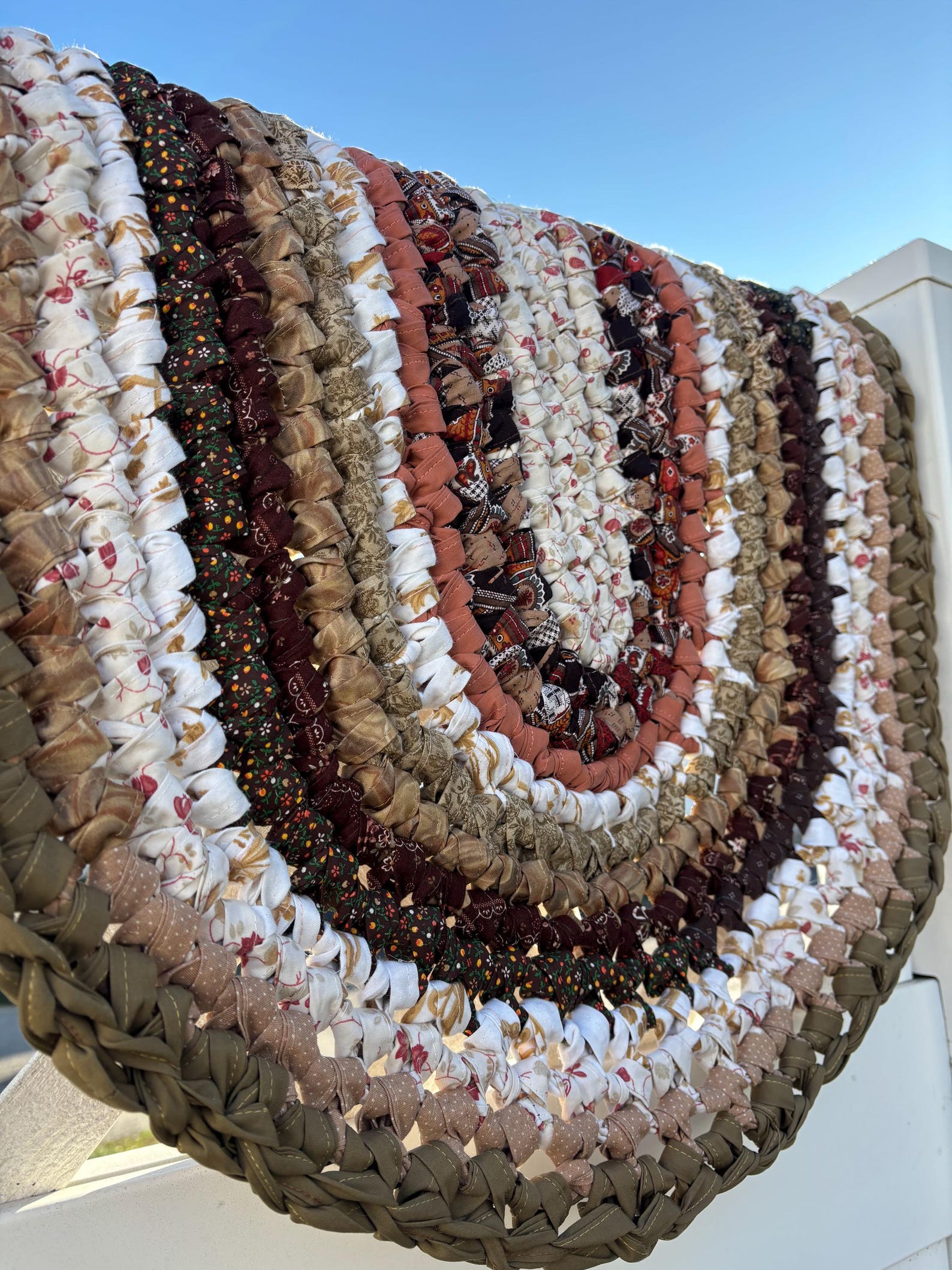 Oval Rag Rug Crocheted in Beiges Browns Multi 22" X 31" - Etsy