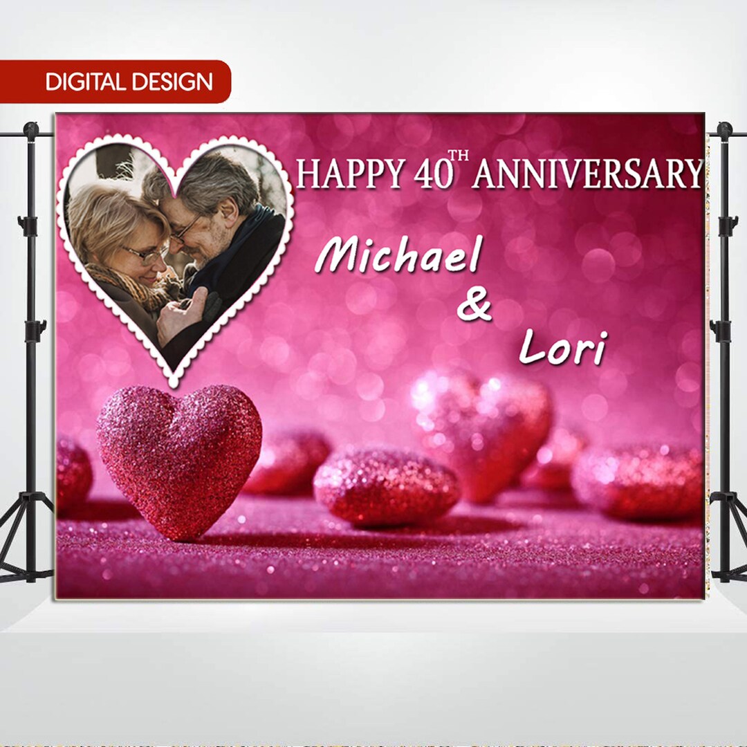 Custom Wedding Anniversary Banner Personalized Party Backdrop Etsy