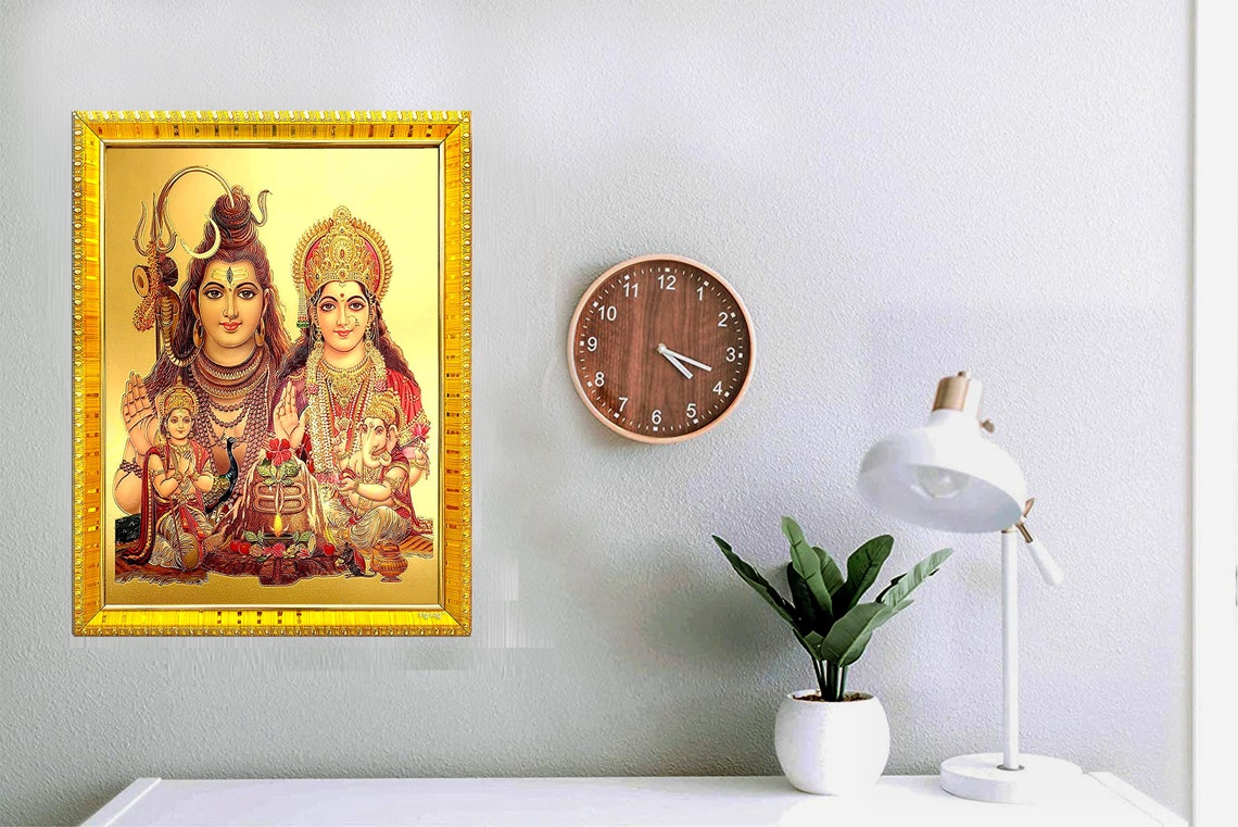 Goddess God Shankar Family Shiva Parvati Photo Frame for Wall - Etsy