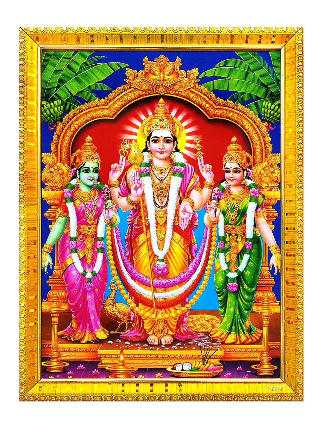 Srivalli Devasena Subramanya Swamy Kartikeya God Photo Frame for Wall ...