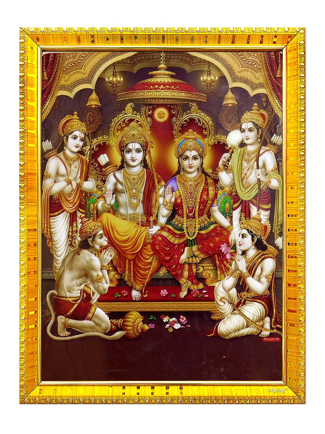 Lord Ram Darbar Photo Frame for Wall / Table / Pooja Room 7x9 Inches ...