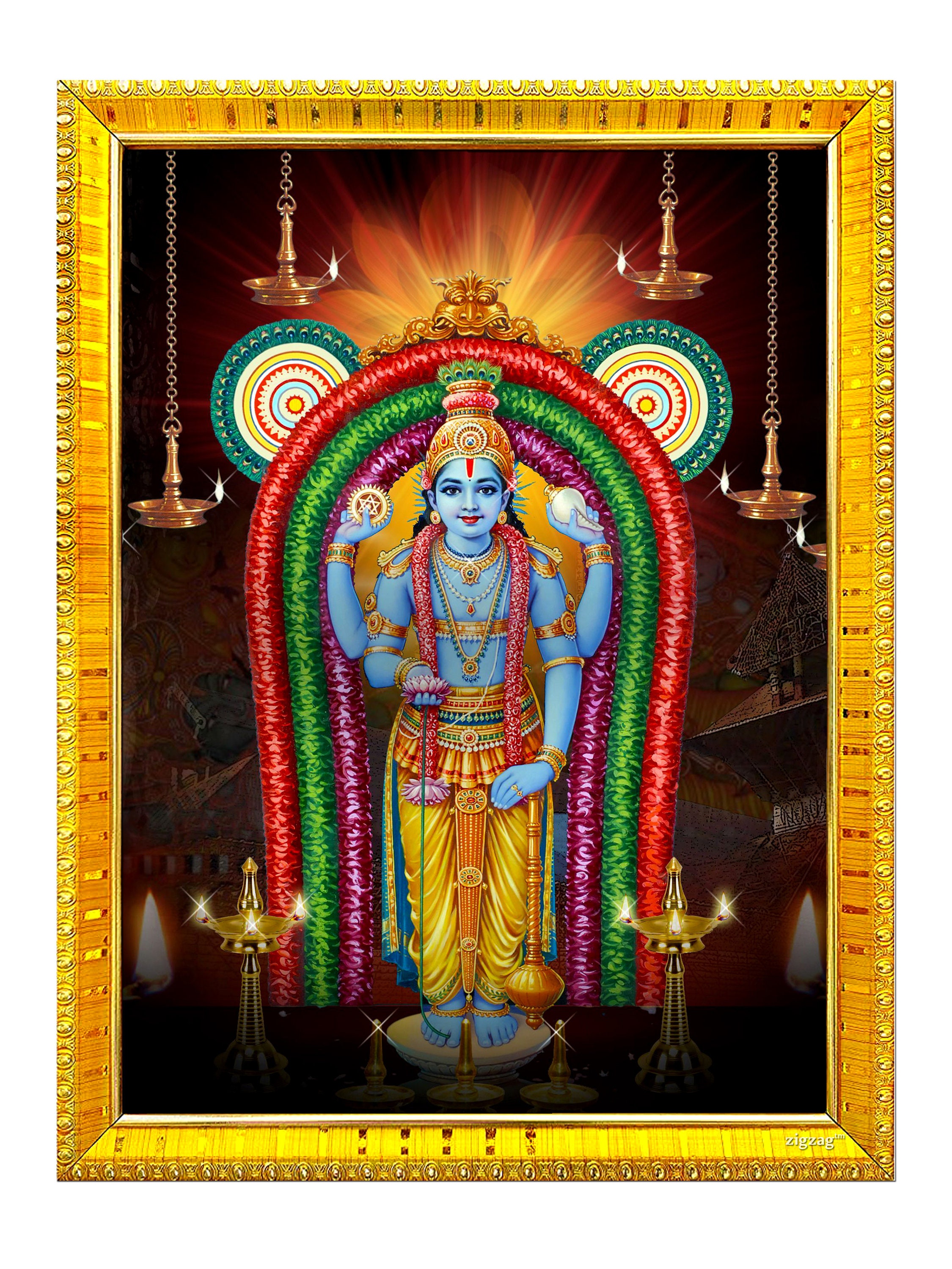 Guruvayurappan / Guruvayoorappan Photo Frame for Wall / Table / Pooja ...