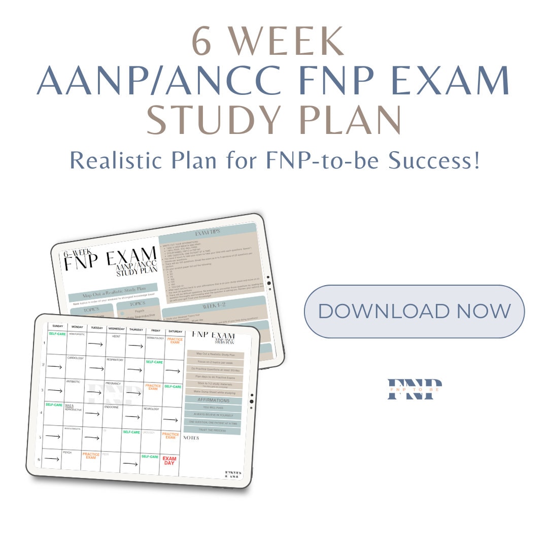 AANP ANCC Exam 6-week Study Plan , FNP - Etsy